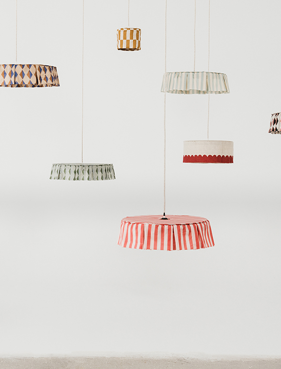 Lampenschirm Vibes Ø40, Streifen, Nobodinoz | car möbel